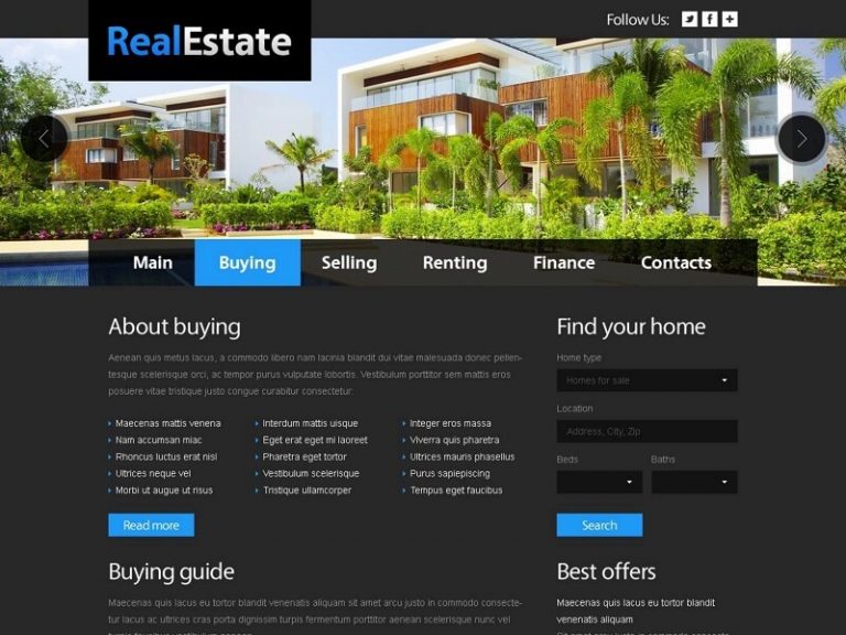 5 Best Free Real Estate PSD Website Templates - Digital Template Market